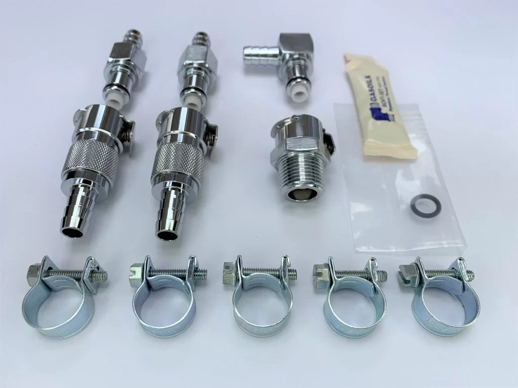 Brass / Chrome Quick Release Fuel Connector Sets - Ducati - MV Agusta ...